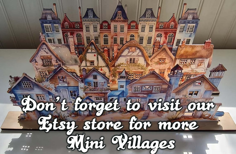 Handcrafted Laser-cut Mini Village Scene With Colourful Town Houses - Etsy