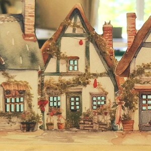 European Village Scene Perfect for LED Light Illuminated Windows ...
