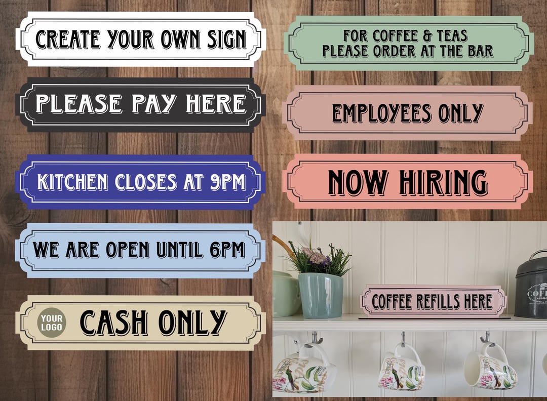 Custom Standing Shop Information Buisness Sign – Personalized & Stylish ...