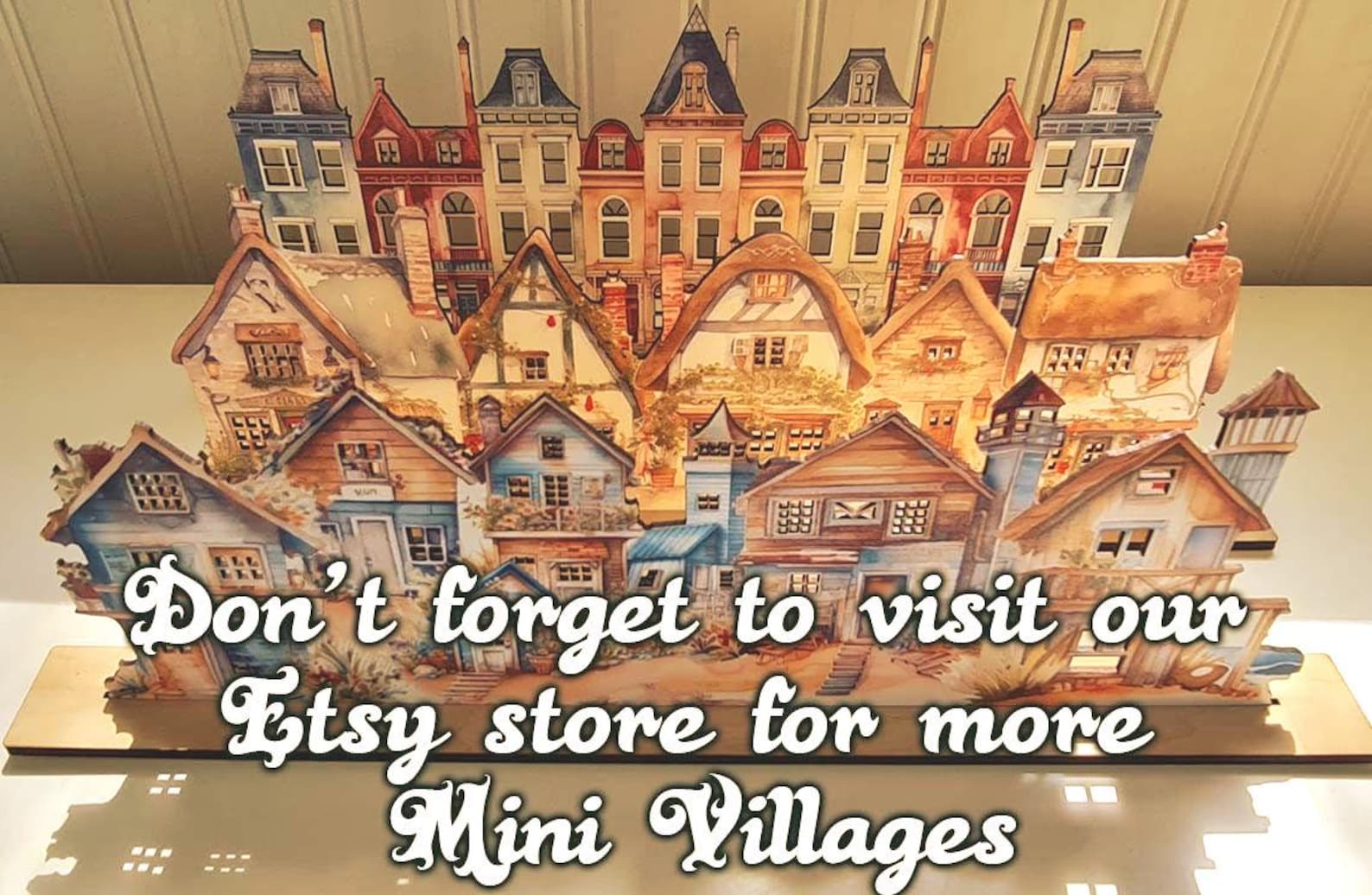 European Village Scene Perfect for LED Light Illuminated Windows ...