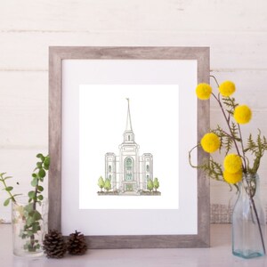 Brigham City, Utah Temple Drawing and Watercolor Painting - Etsy