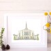 Gilbert, Arizona LDS Temple (ink Sketch and Water Color) DIGITAL ...