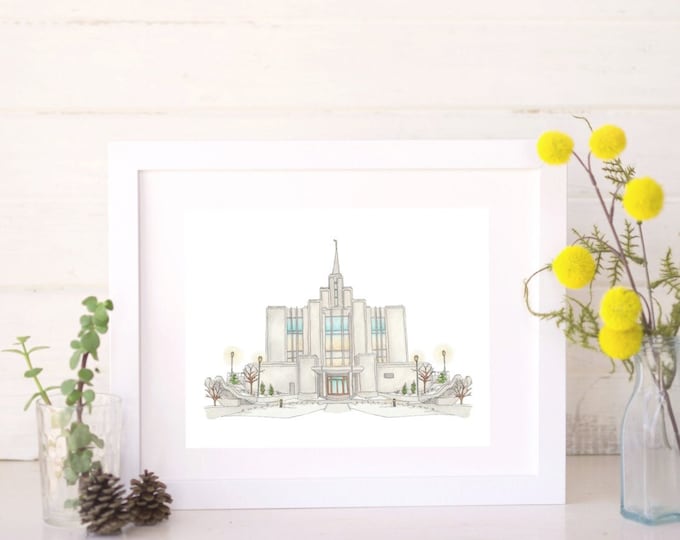 Phoenix Arizona Temple water Color Painting Print - Etsy