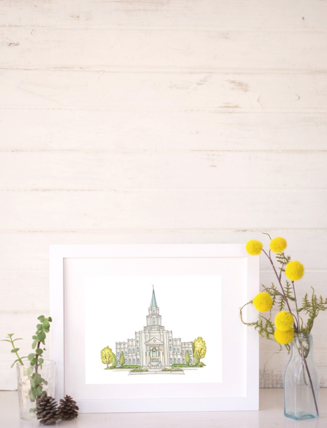Houston, Texas LDS Temple Water Color Painting - Etsy