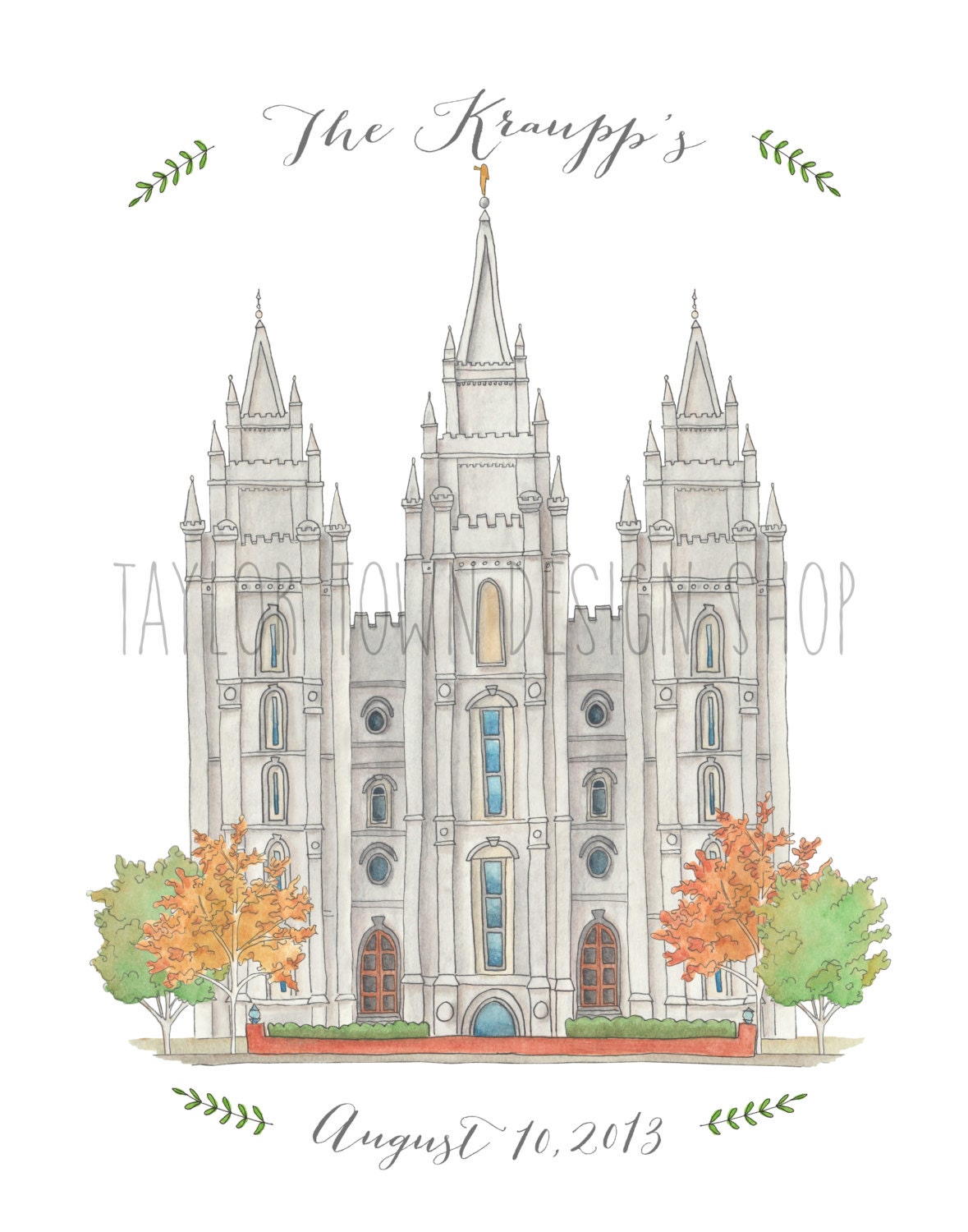 Customized Wording Added to Temple Painting - Etsy