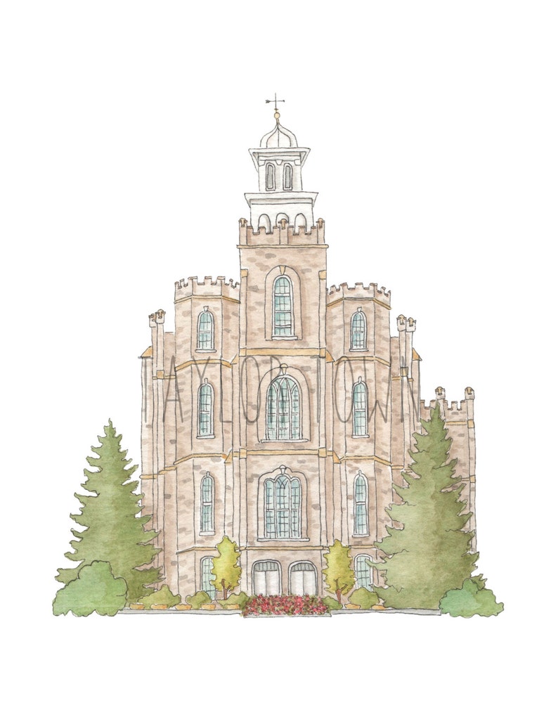 Logan, Utah LDS Temple Water Color Painting Print DIGITAL DOWNLOAD - Etsy