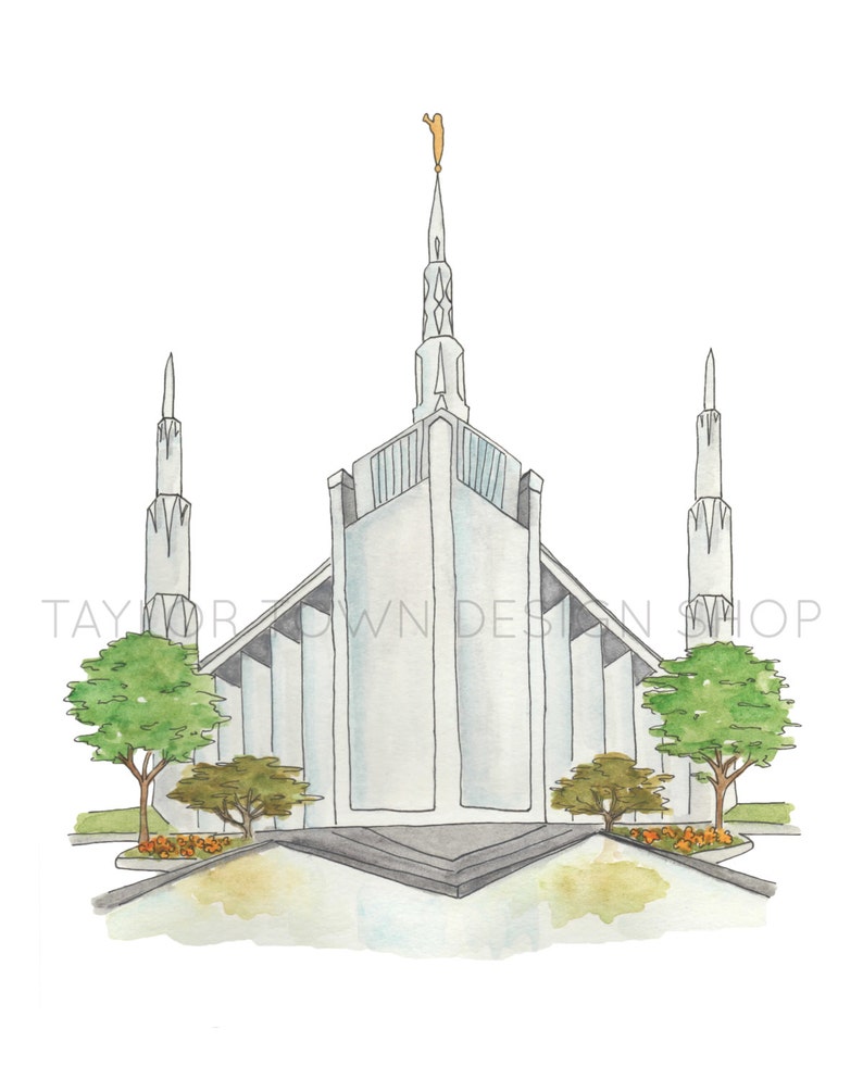 Portland Oregon Watercolor Temple - Etsy