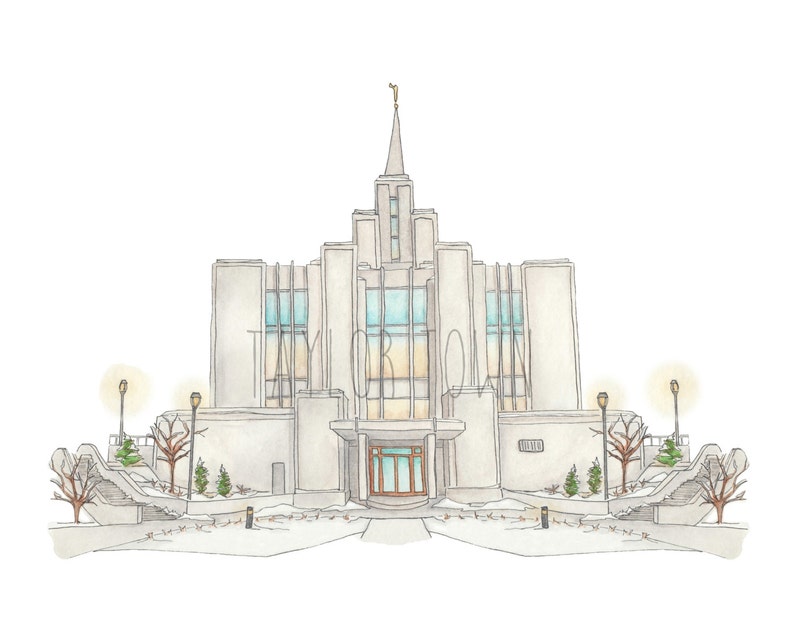 Calgary Alberta Water Color LDS Temple - Etsy