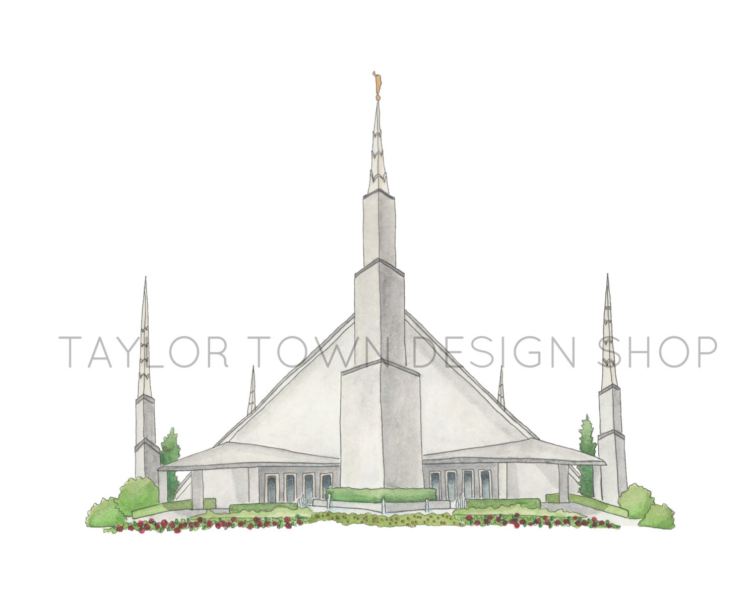 Dallas, Texas LDS Water Color Temple - Etsy