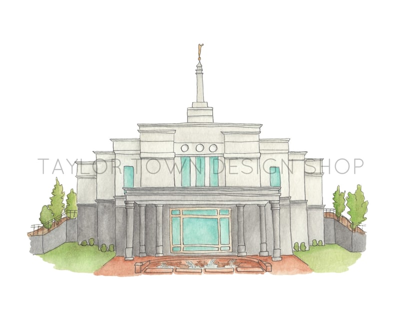 Snowflake, Arizona LDS Temple (water Color) DIGITAL DOWNLOAD - Etsy