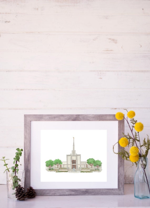 Denver Colorado Watercolor Temple Print DIGITAL DOWNLOAD | Etsy