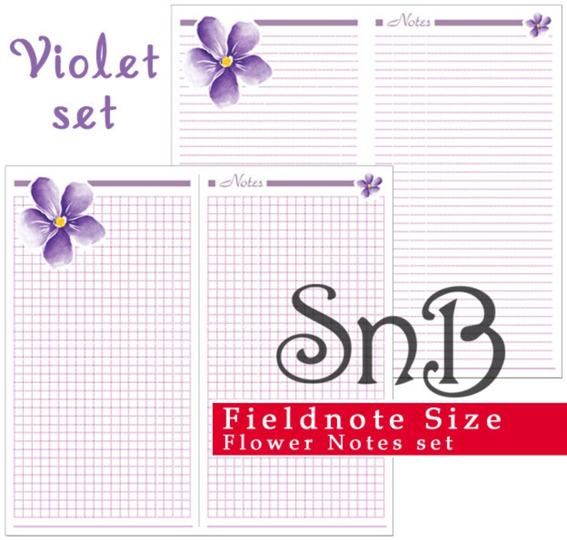 Snb FN Flower Notes Set Printable Color Notes Inserts - Etsy