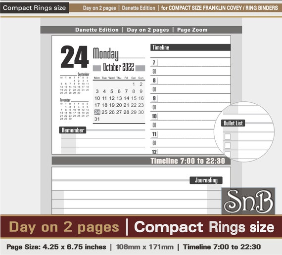 SnB Compact My To Do List Printable inserts for Franklin Covey binders ...
