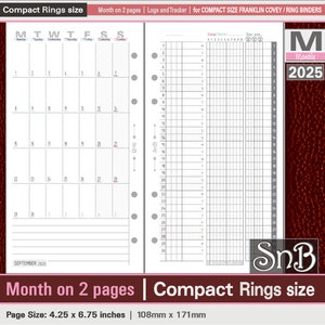 Snb Compact - Monthly Logs and Habit Tracker Spread - 2025 - Printable ...