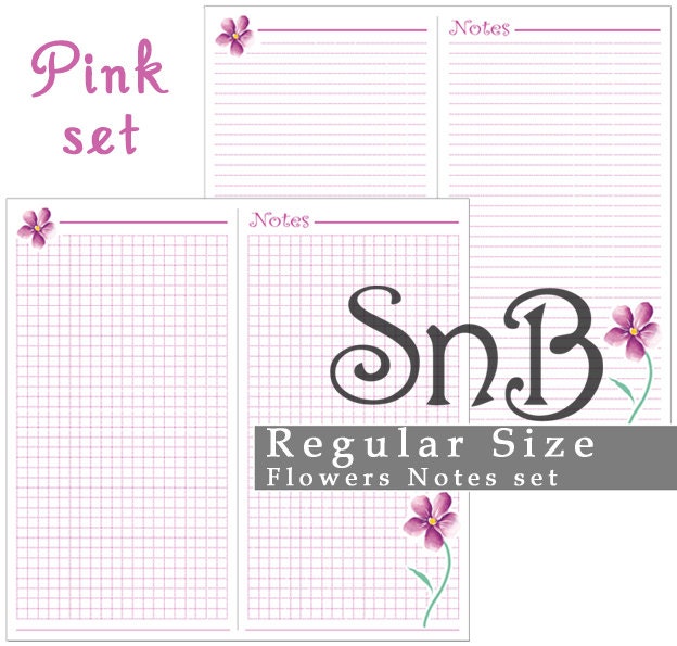 Snb RG Flower Notes Set Printable Color Notes Inserts - Etsy