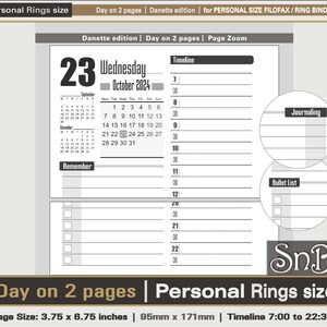 Snb Personal Rings Danette Edition Day on 2 Pages 2024 Printable Daily ...