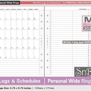 Snb Personal Wide - Monthly Logs and Schedules - 2025 - Printable ...