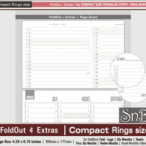 Snb Compact - Foldout Calendars and Extras - 2025 / 2026 - Printable ...