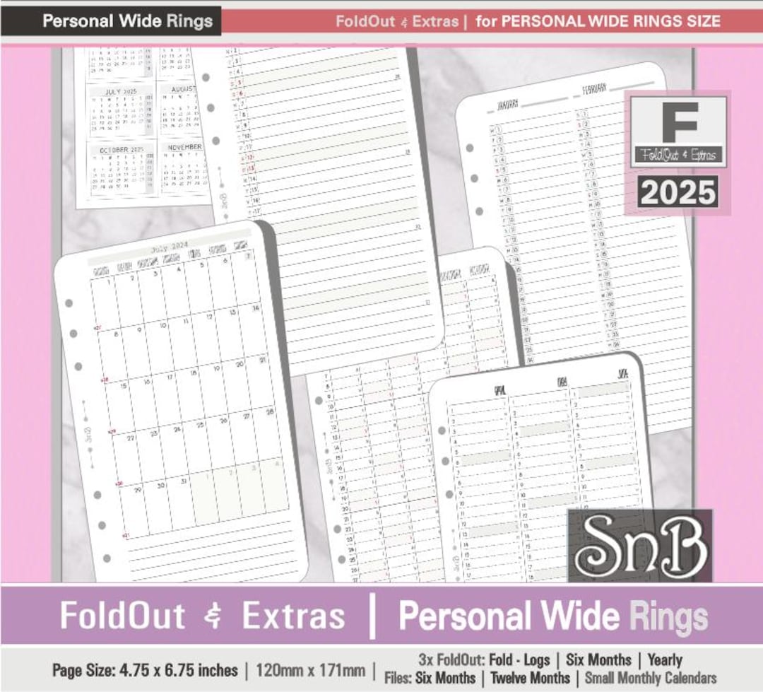 Snb Personal Wide - Foldout Calendars and Extras - 2025 / 2026 ...