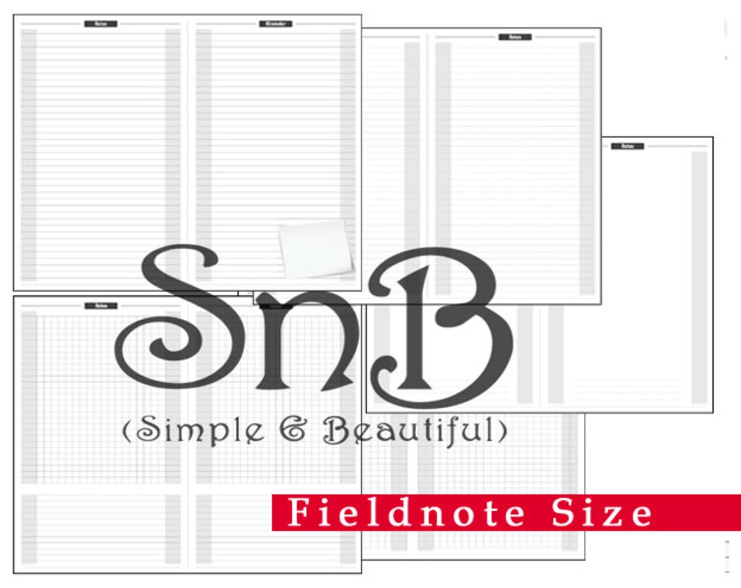Snb FN - Notes Set - Printable Inserts for Traveler's Notebooks - Etsy