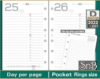 Calendars & Planners Printable Daily inserts for Ring Binders Minimal ...