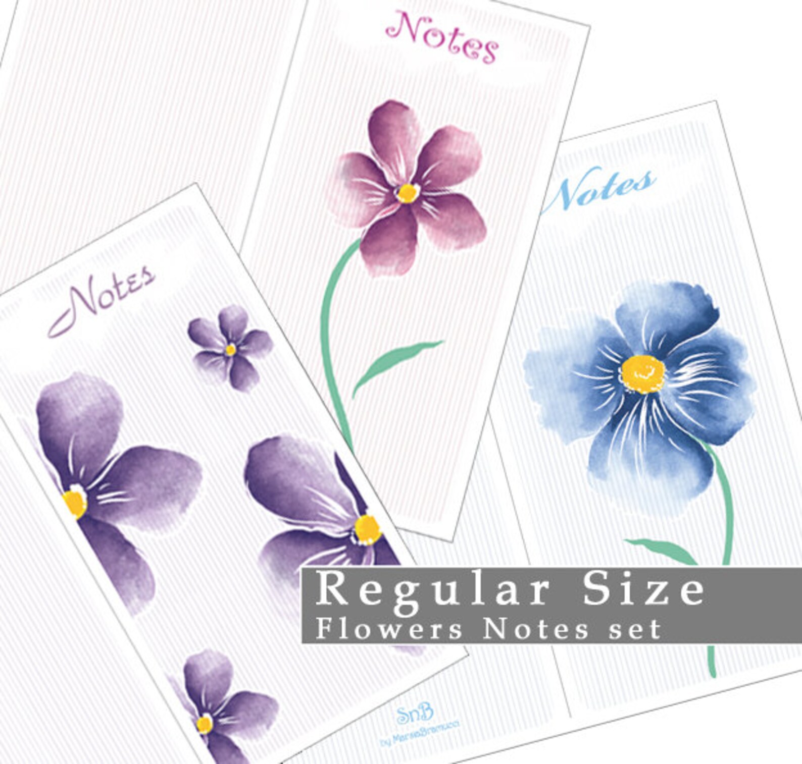 Snb RG Flower Notes Set Printable Color Notes Inserts - Etsy