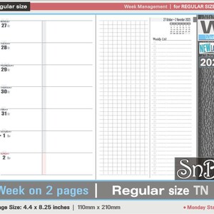 Snb RG - Week Management - Week on 2 Pages - 2025 - Printable Weekly ...