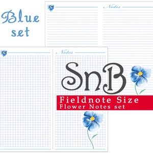 Snb FN Flower Notes Set Printable Color Notes Inserts Lined and Grid ...