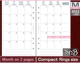 Snb Compact Typo Edition Yearly Calendar 2022 | Etsy