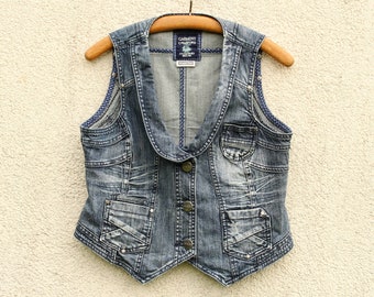 Blue Denim Vest | Etsy