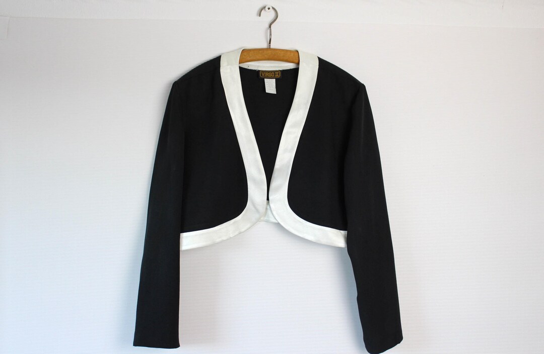 Vintage Black Bolero Jacket Women's / 80's Virgo II Bolero Jacket ...