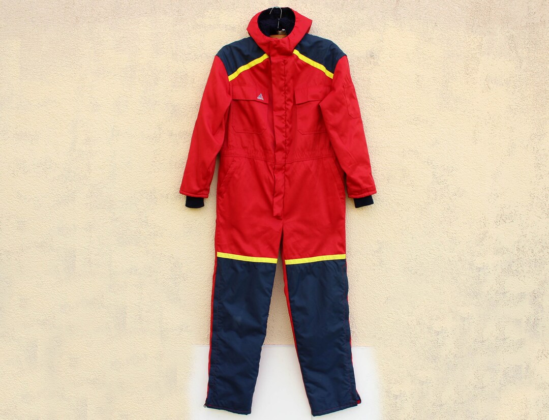 Vintage Red Work Overalls Men's / Red Warm Work Overall Men's / Red ...