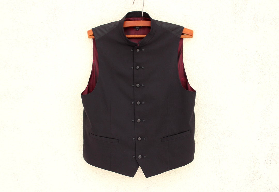 Vintage Black Designer Vest Men's / Edwardian Baroque Victorian Vest ...