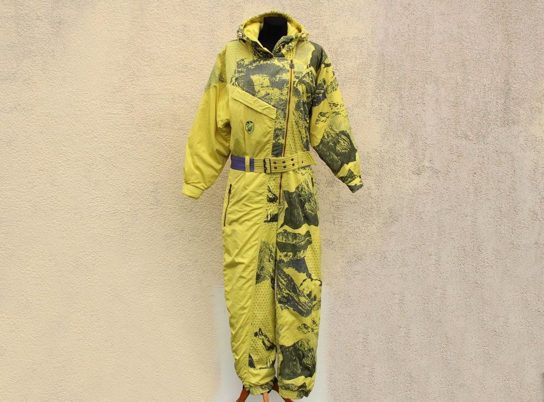 Vintage Yellow One Piece Ski Suit / Made in Austria Ski Suit / Yellow ...