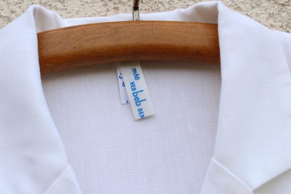 Vintage white Nurse Dress / 70s 80s Doctor Robe / But… - Gem