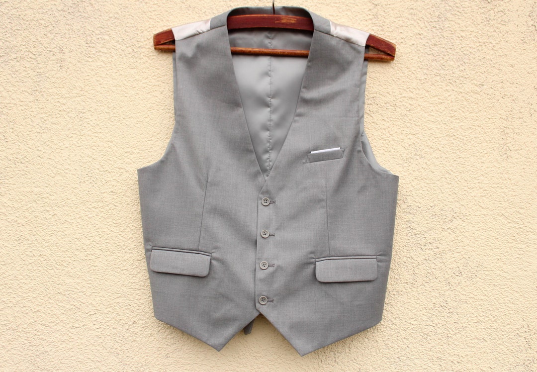 Vintage Gray Waistcoat Men's / Formal Gentlemen's Vest / Light Gray ...
