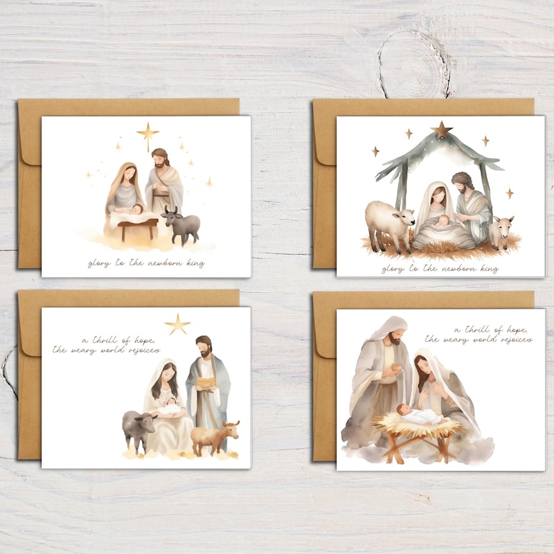 Nativity Cards - Etsy