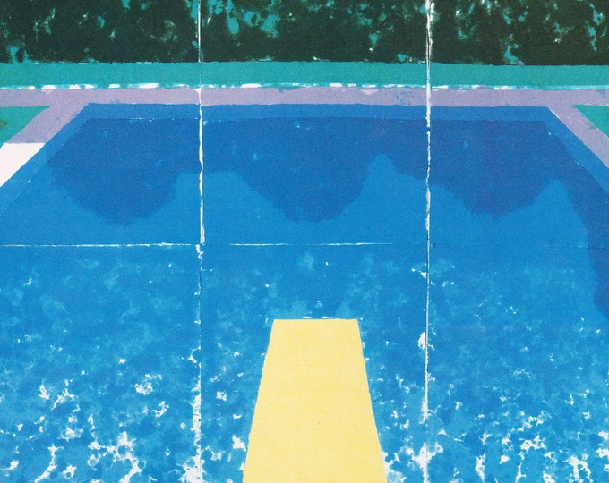 David Hockney Swimming Pool Springboard Water Reflections Bathroom ...