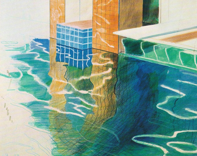 David Hockney Swimming Pool Water Reflections Study Bathroom Decor Wall ...