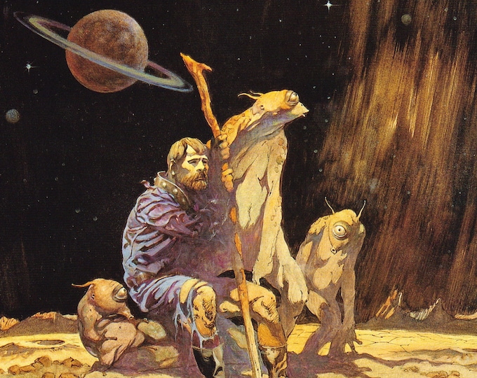 Stranded Frank Frazetta Vintage Art Print Sci Fi Dark Fantasy Man Cave ...