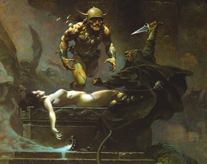 Human Sacrifice Frank Frazetta C the Avenger Art Warrior Nude - Etsy