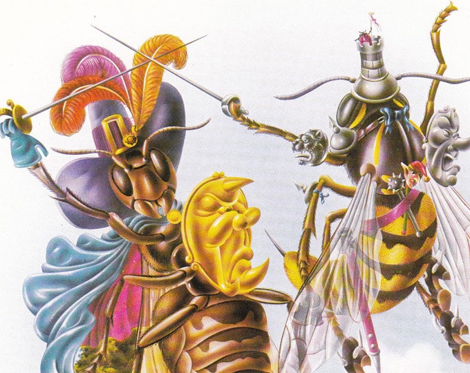 Hornet Wasp Insects Psychedelic Print 70's Illustration - Etsy