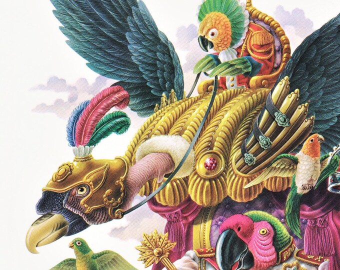 70's Psychedelic Art Bird Parrot Condor Illustration Alan - Etsy