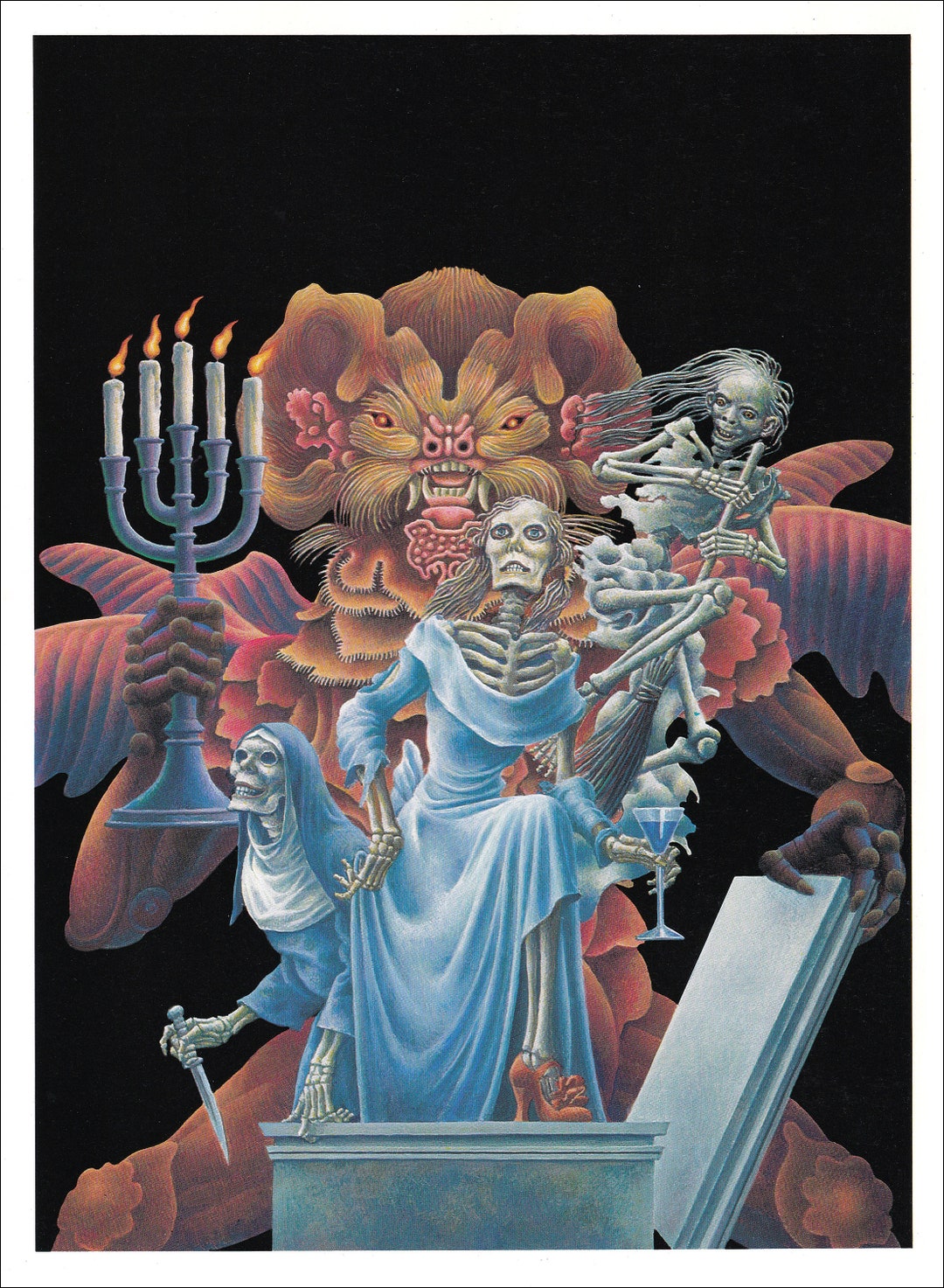 Justin Todd Female Skeleton Nun Coffin Grave Psychedelic Cover Art ...