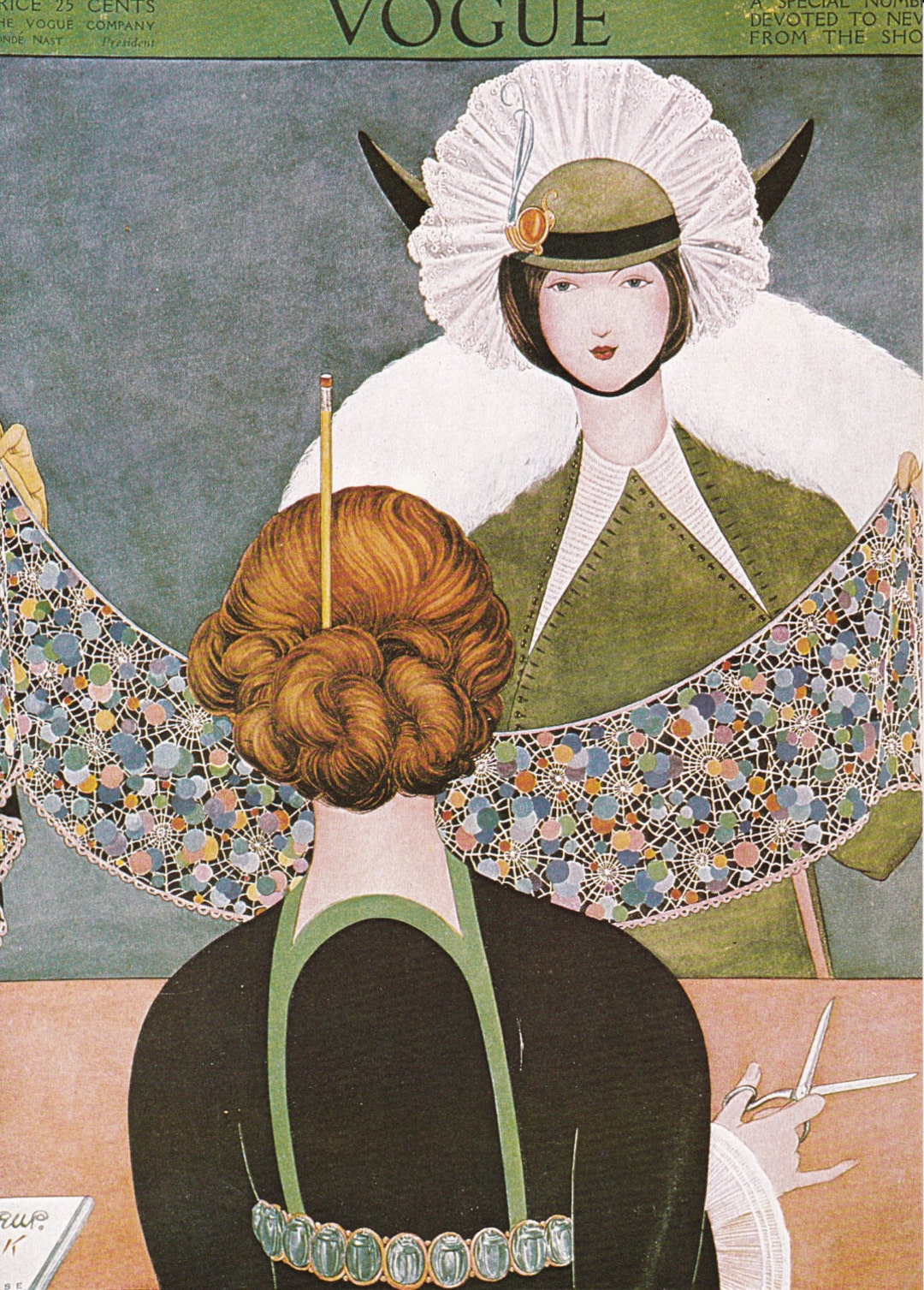 George Plank French Fashion Magazine Cover Fabric Shopping Art Deco ...