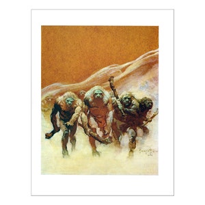 Neanderthal Frank Frazetta Vintage Fantasy Art Print Sci Fi Cavemen ...