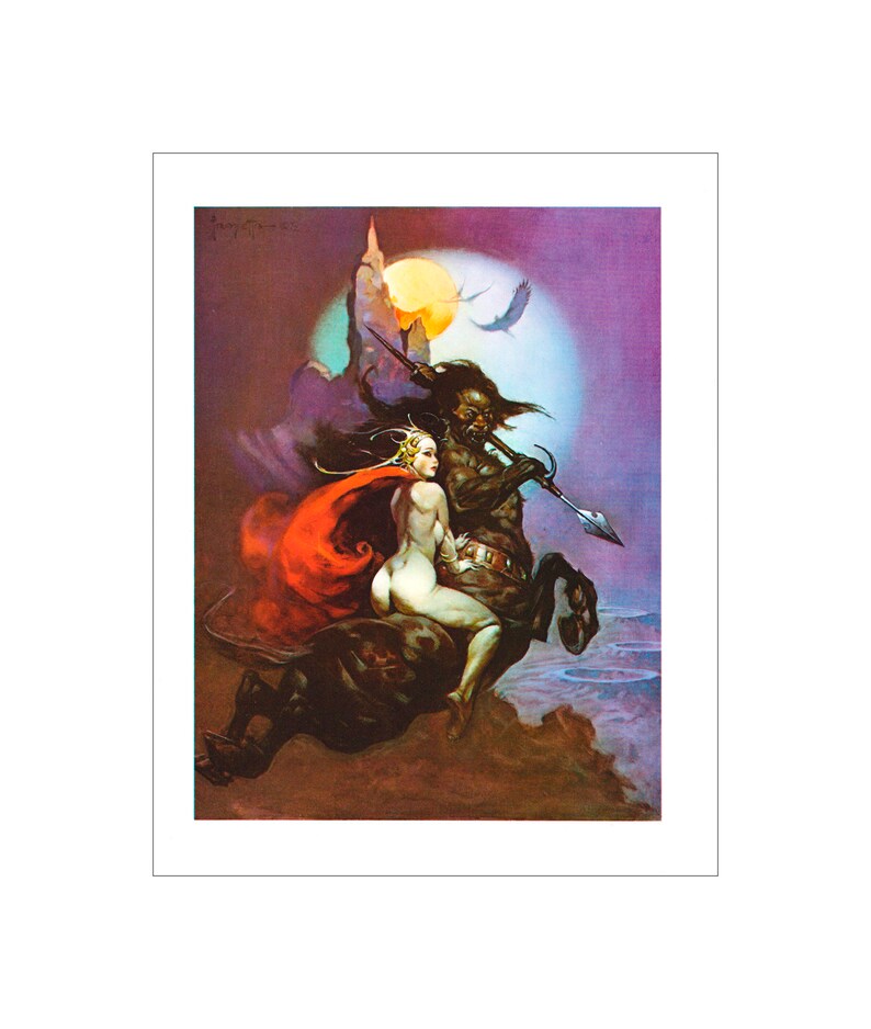 Moon Maid Frank Frazetta vintage art print Sci Fi Dark Fantasy | Etsy