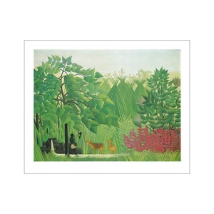 Henri Rousseau the Waterfall Jungle Scene Native People Tropics ...