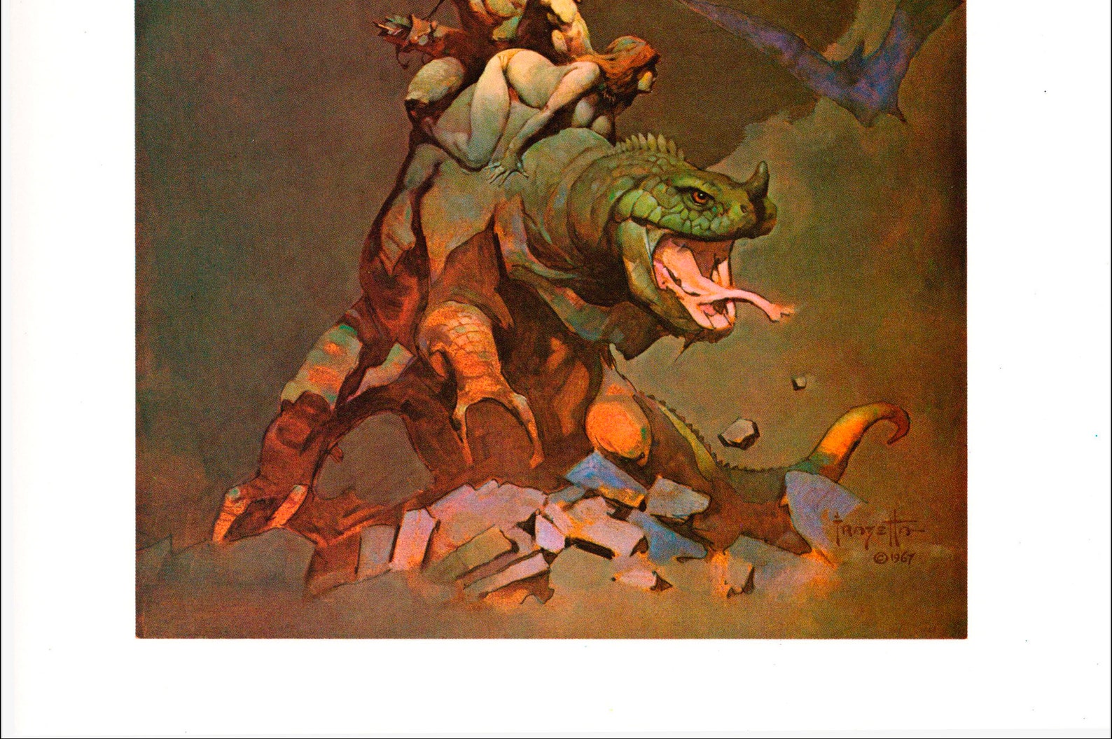 Jongar Fights Back Frank Frazetta Vintage Art Print Riding on - Etsy