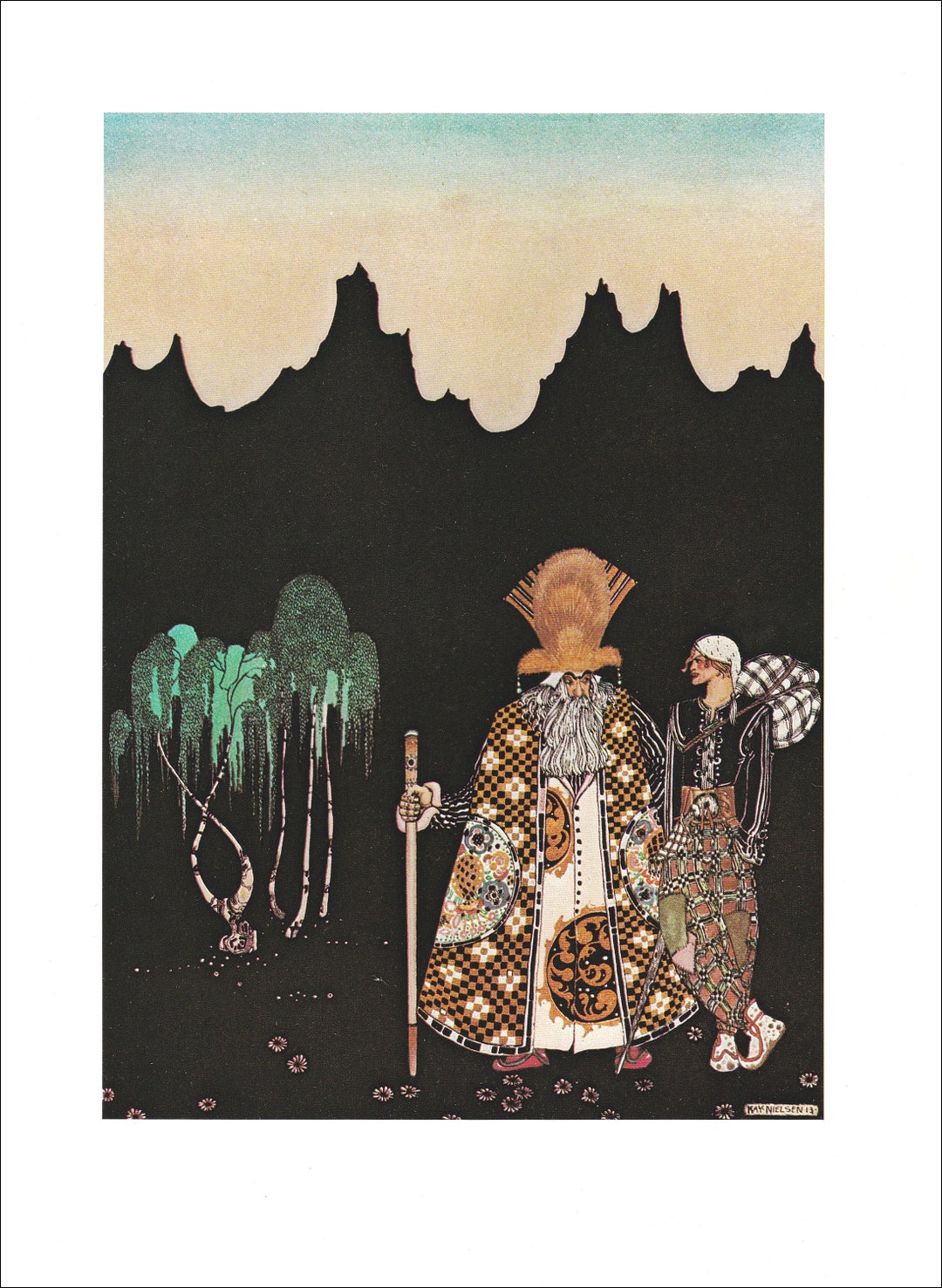 Kay Nielsen Vintage Art Nouveau Print Illustration Norwegian Folk Fairy ...